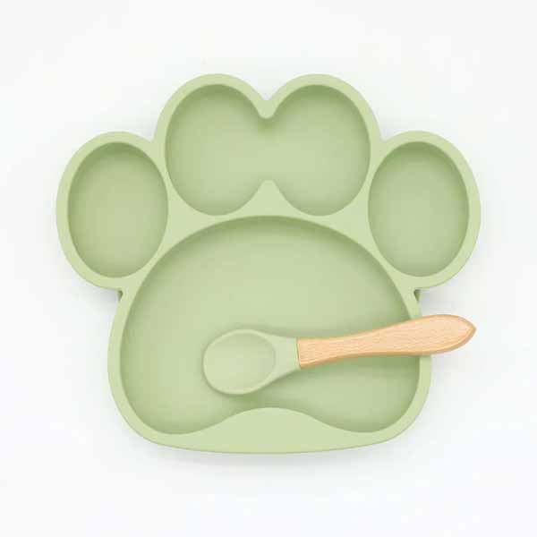 Silicone Children’s Plates,Silicone Baby Bear’s Paw Plate with Suction ...